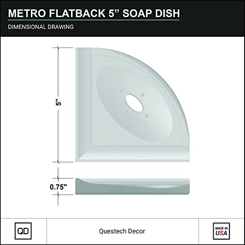 Questech Décor 5 Inch Shower Soap Dish, Wall Mounted Soap Dish Corner Shower Shelf, Retrofit Shower Caddy For Tiled Shower Walls, Bathroom Corner Shelf, 5 Inch Metro Flatback, Bronze Finish