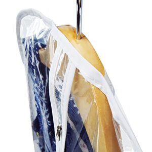 HANGERWORLD Clear Plastic Garment Bags for Hanging Clothes, 60inch Long Dress Cover Bag (Pack of 6)