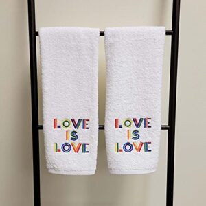 Avanti Linens - 2-Piece Hand Towel Set, Soft & Absorbent Cotton Towels (Pride Collection, Love)