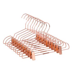 koobay 12.6" rose gold shiny steel wire children coat clothes hangers, 25 pack, garment clips hangers pants closet hangers