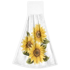 Boccsty Sunflower Hanging Kitchen Towels 2 Pieces Spring Summer Autumn Dish Cloth Tie Towels Hand Towel for Bathroom Farmhouse Housewarming Tabletop Home