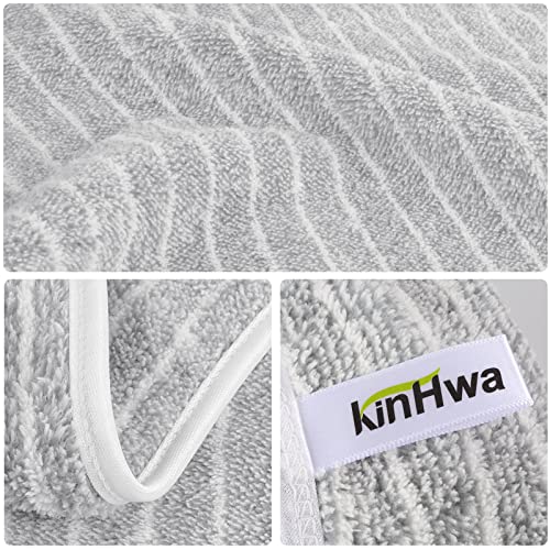 KinHwa Microfibre Hand Towels for Bathroom 4 Pack 30inch x 16inch Ultra Soft Lightweight Face Towels Super Absorbent Bath Towels Ideal for Hair Spa Sports and Travel Light-Gray