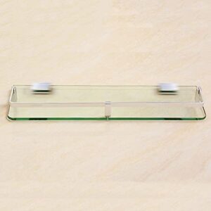 BUNCC Wall Mounted Space Aluminum Shampoo Soap Storage Holder Glass Bathroom Shelf 2 Layers Tempered Glasses Shelves Bathroom Accessories