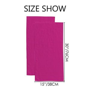 2 Pieces Travel Beach Quick Drying Towels,Bathroom Soft Face Towel and Hand Towel,Deep Magenta 30x15 inches