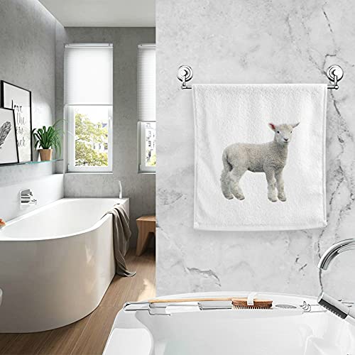 ALAZA Cute Sheep Lamb Animal Print Towels 100% Cotton Hand Towel for Bathroom 16 x 30 inch, Absorbent Soft & Skin-Friendly, 2 Pieces, Multicolor