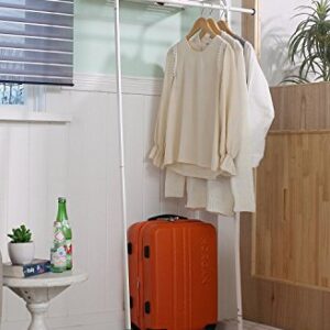 idee Free Standing Leaning Multi-Functional Coat and Shoe Rack, Space-Saving Garment Organizer, EDLR142W