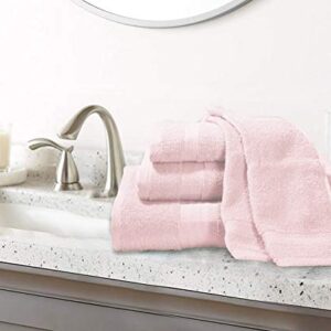 GLAMBURG Ultra Soft 8-Piece Towel Set - 100% Pure Ringspun Cotton, Contains 2 Oversized Bath Towels 27x54, 2 Hand Towels 16x28, 4 Wash Cloths 13x13 - Ideal for Everyday use, Hotel & Spa - Pink