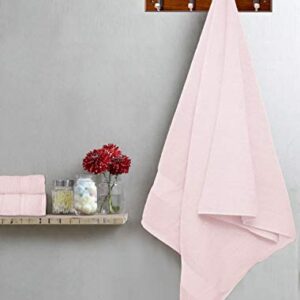 GLAMBURG Ultra Soft 8-Piece Towel Set - 100% Pure Ringspun Cotton, Contains 2 Oversized Bath Towels 27x54, 2 Hand Towels 16x28, 4 Wash Cloths 13x13 - Ideal for Everyday use, Hotel & Spa - Pink