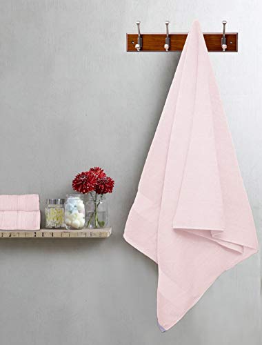 GLAMBURG Ultra Soft 8-Piece Towel Set - 100% Pure Ringspun Cotton, Contains 2 Oversized Bath Towels 27x54, 2 Hand Towels 16x28, 4 Wash Cloths 13x13 - Ideal for Everyday use, Hotel & Spa - Pink