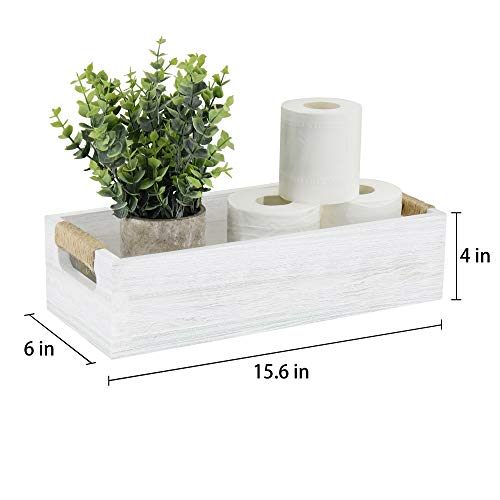 Bathroom Decor Box Toilet Paper Holder Wood Toilet Tank Box Toilet Paper Storage Basket with Artificial Flower Toilet Tank Tray Bathroom Kitchen Table Counter Funny Farmhouse Rustic Home Decor