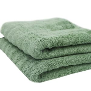 Bamboo Cotton Super Soft Highly Absorbent 4 Pieces Green Towel Set for Bathrome Hand Towel,Salon Towels(4 Piece Green)