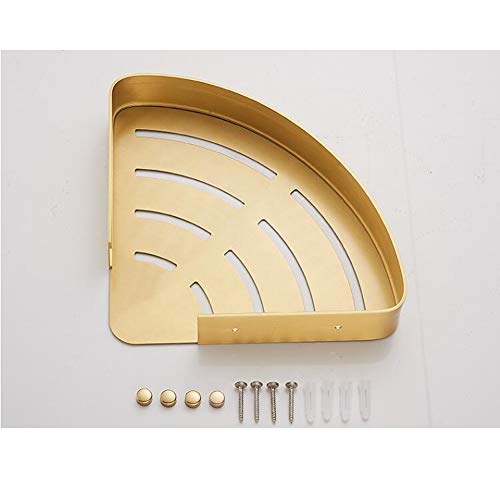 M.M.A Corner Shelf Wall Mounted Aluminum Bathroom Soap Dish Bath Shower Shelf Brushed Gold Bath Shampoo Holder Basket Holder