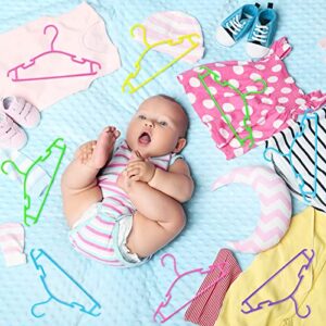 120 Pieces Baby Hangers No Slip Kids Hangers Children's Clothes Hangers Plastic Toddler Hangers for Closet Laundry Nursery (Colorful)