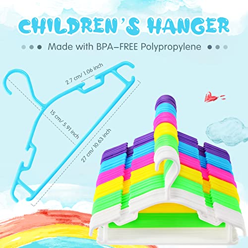 120 Pieces Baby Hangers No Slip Kids Hangers Children's Clothes Hangers Plastic Toddler Hangers for Closet Laundry Nursery (Colorful)