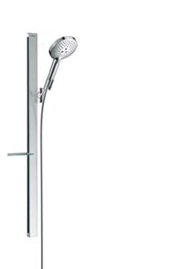 hansgrohe 27648000 raindance select s 120, 3 sprays with unica'e rail 90 cm and soap dish shower set, 0.90 m, chrome