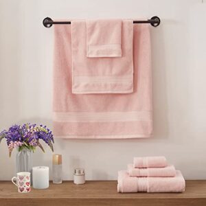 COZYART Pink Bath Towels Set, Turkish Cotton Hotel Bath Towels Soft for Bathroom, Thick Bathroom Towels Set of 6 with 2 Bath Towels, 2 Hand Towels, 2 Washcloths, 650 GSM