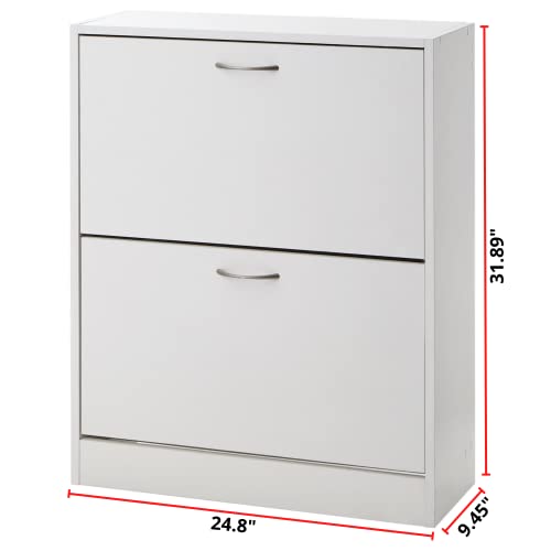 Yak About It - White Double Door Shoe Cabinet