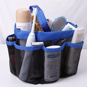 Yescom Aquaterior Mesh Shower Caddy w/ 8 Pockets Quick Dry Portable Rustproof Bath Tote Organizer w/Blue Handle