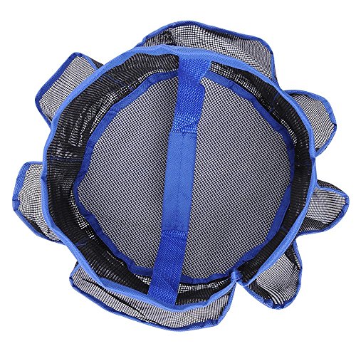 Yescom Aquaterior Mesh Shower Caddy w/ 8 Pockets Quick Dry Portable Rustproof Bath Tote Organizer w/Blue Handle