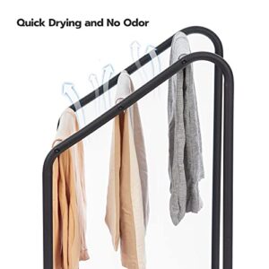 HOOBRO Freestanding Towel-Rack, 3 Tier Blanket Rack for Living Room, 23.6" L x 14.2" W x 33.9" H, Quilt Blanket Ladder Holder, Drying and Display Rack, Bathroom, Rustic Brown and Black BF63LB01