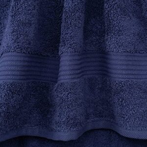 Cotton Paradise 6 Piece Towel Set, 100% Turkish Cotton Soft Absorbent Towels for Bathroom, 2 Bath Towels 2 Hand Towels 2 Washcloths, Navy Blue Towel Set