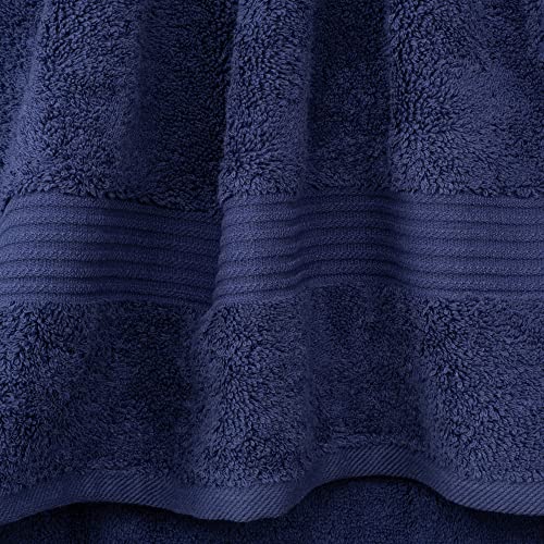 Cotton Paradise 6 Piece Towel Set, 100% Turkish Cotton Soft Absorbent Towels for Bathroom, 2 Bath Towels 2 Hand Towels 2 Washcloths, Navy Blue Towel Set