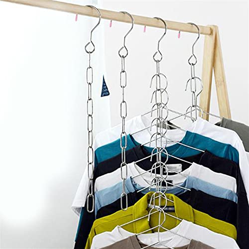 Bayetss Multifunction Cascading Hangers Closet Organizer Space Saving Hanger Chain Hanger for Shirts Pants Dresses Closet Hanger,10 Rings