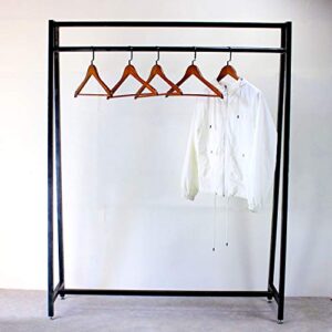 Womio Industrial Metal Clothes Racks with Clothing Hanging Rack, Display Racks for Laundry,Moden Drying Rack Garment Racks,Black Brush Silver