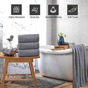 Gray Bath Towels Set 35x70 Inches - Luxury 600 GSM Oversized Bath Sheet Towel,Extra Large Microfiber - Quick Dry,Highly Absorbent,Super Soft Shower Towels Spa Hotel Bathroom Towel Set (4-Pack)