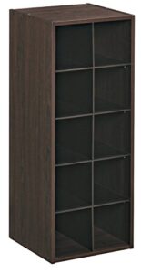 closetmaid 1546 stackable 10-cube organizer, espresso