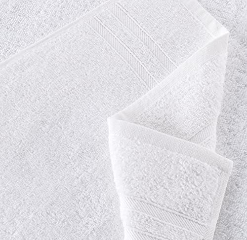 Hammam Linen White Hand Towels 4-Pack -16 x 29 Turkish Cotton Premium Quality Soft and Absorbent Small Towels for Bathroom