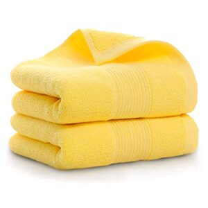 ruibolu hand towels for bathroom - 100% cotton ultra soft highly absorbent hand towel 2 set, size 14" x 30" home bathroom hand towels for bath, hand, face, gym towel (yellow)