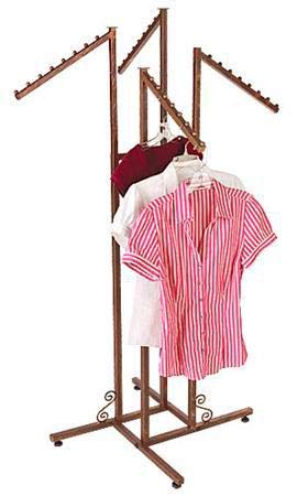 SSWBasics 4-Way Clothing Rack with Slant Arms (Boutique Cobblestone) Heavy Duty Rack