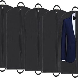 Suit Covers,5Pcs Garment Bag,Suit Bags for men,Garment Covers,48inch Clothes Cover Set for Storage&Travel,Garment Bags for Hanging Clothes with Carry Handles for Suits Tuxedos Dresses Coats