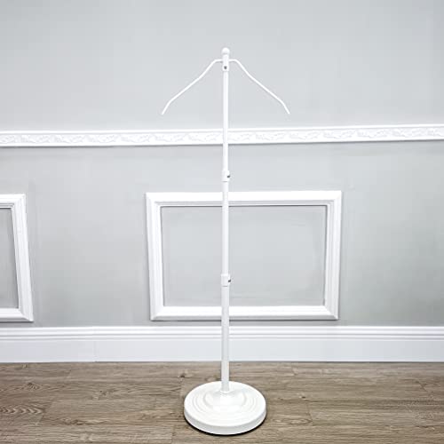 FixtureDisplays® 1PK White Garment Hanger Stand Floor Counter Jacket Blouse Sweater Shirt Display Adjustable Height 25-50" 16907-NF