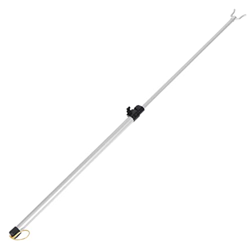 DOITOOL Long Reach Closet Pole with Hook for Reaching, Telescoping Closet Pole Extending Closet Hook Pole, Adjustable Long Reach Stick for Closet, Ceiling, Shelf ( 49 inch, Silver )