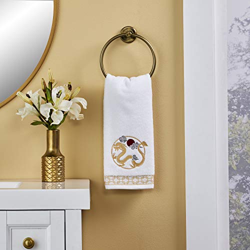 SKL Home Vern Yip Zodiac Dragon Hand Towel Set, White