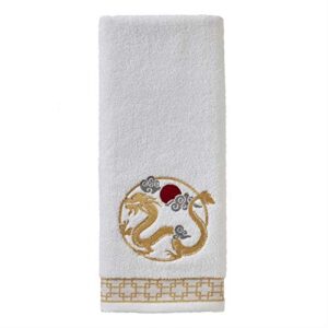 SKL Home Vern Yip Zodiac Dragon Hand Towel Set, White