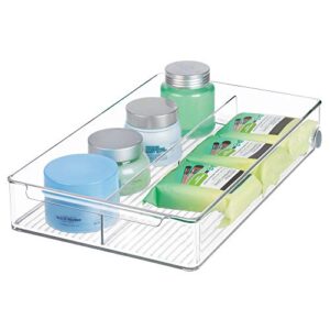 iDesign Linus BPA-Free Plastic Divided Rolling Organizer Bin with Handle, 16.65" x 10.16" x 2.75"