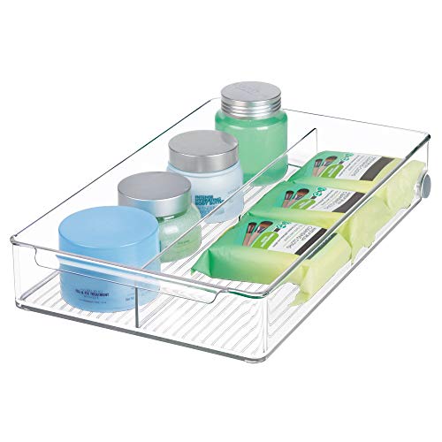 iDesign Linus BPA-Free Plastic Divided Rolling Organizer Bin with Handle, 16.65" x 10.16" x 2.75"