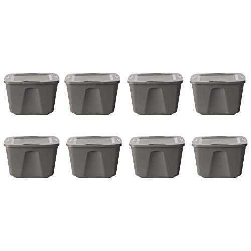 HOMZ Multipurpose 18 Gallon Stackable Plastic Storage Container Tote Bin with Secure Snap-On Lid for Home and Office Organization, Grey