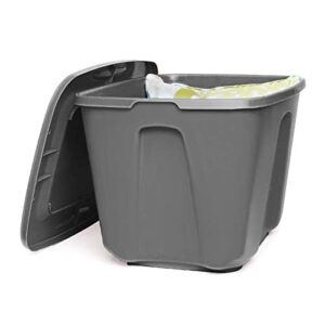 HOMZ Multipurpose 18 Gallon Stackable Plastic Storage Container Tote Bin with Secure Snap-On Lid for Home and Office Organization, Grey