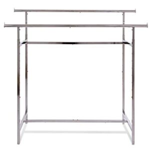 NAHANCO K40 Commercial Grade Adjustable Double Bar Garment Clothes Rack, Chrome (1 Ea)