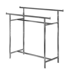 nahanco k40 commercial grade adjustable double bar garment clothes rack, chrome (1 ea)