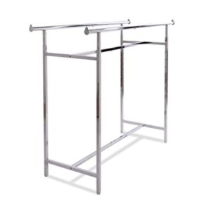 NAHANCO K40 Commercial Grade Adjustable Double Bar Garment Clothes Rack, Chrome (1 Ea)