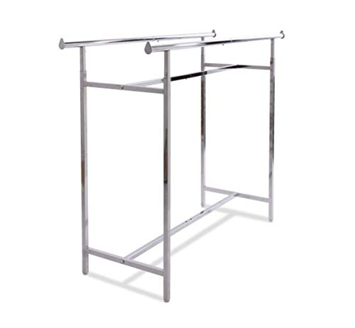 NAHANCO K40 Commercial Grade Adjustable Double Bar Garment Clothes Rack, Chrome (1 Ea)