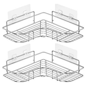 ytfggy corner shower caddy stainless steel wall mounted kitchen bathroom shelf storage organizer adhesive no drilling 2pack