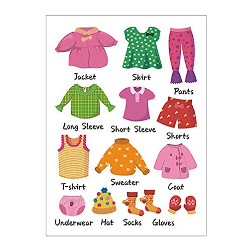 Gadpiparty Kids Wardrobe Clothing Label Kit Girl Dresser Decals Home Organization Labels Clothes Label Stickers for Nursery Closet Wardrobe