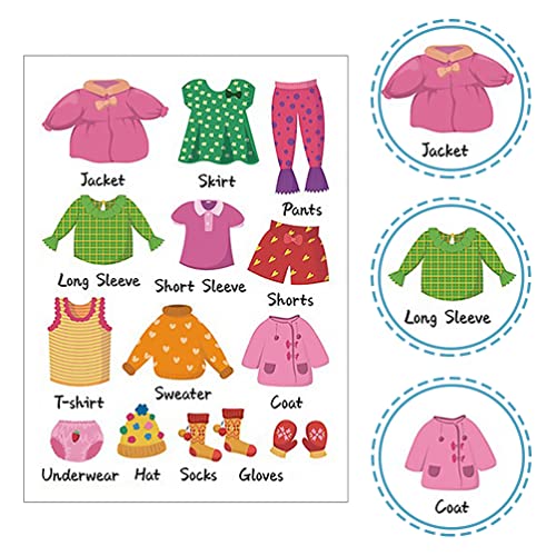 Gadpiparty Kids Wardrobe Clothing Label Kit Girl Dresser Decals Home Organization Labels Clothes Label Stickers for Nursery Closet Wardrobe