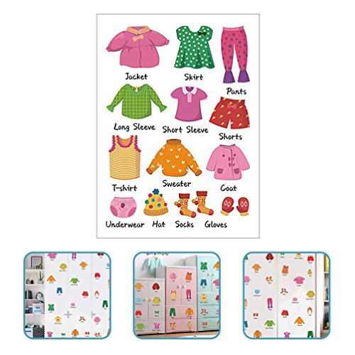 Gadpiparty Kids Wardrobe Clothing Label Kit Girl Dresser Decals Home Organization Labels Clothes Label Stickers for Nursery Closet Wardrobe